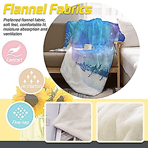 Gyapuk Heron Bird, Thickened Fleece Throw Blankets,Pattern with Heron Bird,Super Soft Flannel Cozy Blankets for Adults,Washable Lightweight Fuzzy for Sofa Bed Office,Gray Blue,30x40in