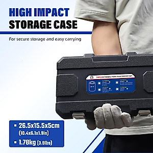 AKM 19PC External Torx Plus Socket Set,Female E-Torx Star Torque Socket Set,Cr-v steel EP4-32 with 1/2’’ 3/8’’ 1/4'' Drive, with High Impact Storage Case, Compatible with Tesla Battery Retainers