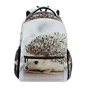 Hedgehog School Backpack for Boys Girls Bookbag Travel Bag One Size