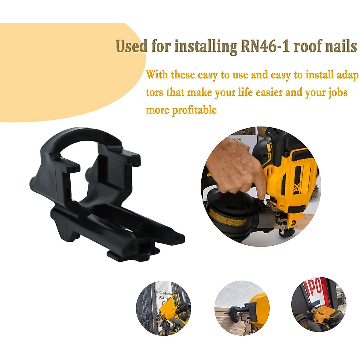 Vinyl Siding Adaptor Tip for Dewalt Roofing Nailer Cordless 20v DCN45RND1, DCN45RN, DCN45RNB Tip Replacement Vinyl Trim Adaptor and Vinyl Siding Adaptor (A style)