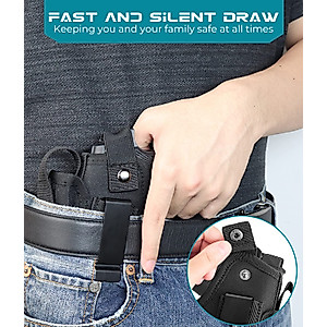 LandFoxtac Gun Holster with Laser/Light, IWB/OWB Concealed Carry Pistols Holster with Mag Pouch Fits Most 9mm 380 45ACP, Gun Holsters for Men and Women Left/Right Hand, for Glock, S&W, Sig, and More