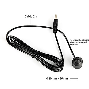 STINYTECH Small Size HD 1080P USB Computer Camera with 3.6mm Fisheye Lens Mini USB Mac/PC/Desktop/Laptop Web Camera-2M Cable