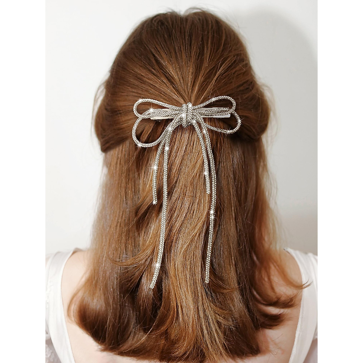 SWEETV Rhinestone Headbands & Hair Accessories Set - Sparkle Bow Crystal Hairbands, Glitter Jeweled Barrette for Women and Girls