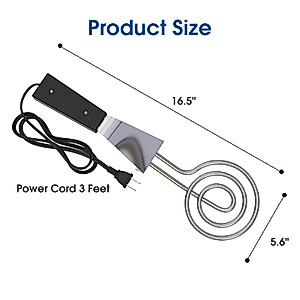 WishDirect 700W Electric Charcoal Starter for BBQ Grill Smoker Fireplace, Firepit, Stove - Design with Large Spiral Heating Element, 30% Faster Igniting Fire - 3 Feet Power Cord