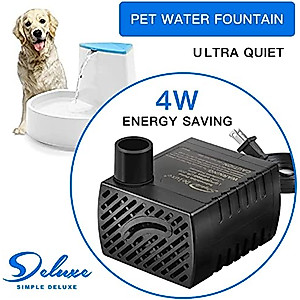 Simple Deluxe 80GPH Submersible Water Pump 4W Durable Fountain Pump for Pond, Aquariums Fish Tank, Statuary, Hydroponics