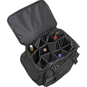 Eunicole Bottle Limo 12 Bottle Insulated Wine Tote Case Wheel Travel Cooler with Organizer, Black, 7352