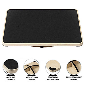 INFIDEZ 360 Degree Rotation Anti-slip Wooden Balance Board, Advanced Wobble Board for Balance and Core Training, Balancing Board for Under Desk, Stability and Portable Balance Board - Black