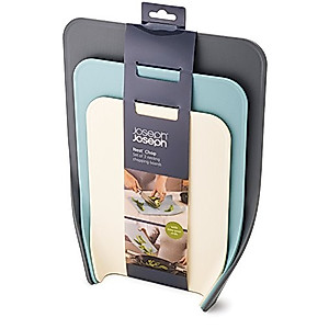 Joseph Joseph Nest Chop Set of Nesting Plastic Cutting Boards 13.25-inch x 10-inch Chopping Board Kitchen Prep Mat with Curved Edges 3-piece.