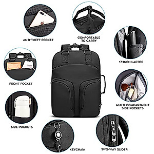 BANGE Travel Backpack for Women,35L Expandable Large Casual Daypacks Carry on Backpack Flight Approved for Woman, TSA Anti Theft 17.3inch Laptop Backpack for Work