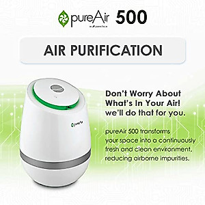 Greentech Environmental pureAir 500 - Portable Air Purifier and Air Cleaner, Air Purifiers for Home, Office, and Bedroom, For Spaces Up to 850 Square Feet, Neutralizes Tough Odors, Easy Set Up