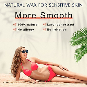 Hard Wax Beads - Anruz 1lb Wax Beans for Sensitive Skin - Face Wax Hair Removal Waxing Beads for Eyebrow, Facial, Body, Brazilian Bikini & Leg At Home Waxing for Any Wax Warmer