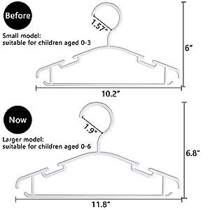 GoodtoU Kids Hangers Child Hangers 60 Pack Baby Hangers for Nursery Infant Children Clothes Hangers Plastic White