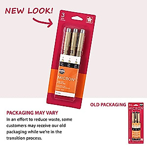 Sakura Pigma 30061 Micron Blister Card Ink Pen Set, Black, Ass't Point Size 3CT Set