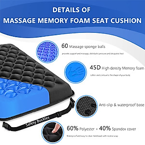 HANCHUAN Seat Cushions Office Chair Cushion Pads 18.5"x 16.6" Memory Foam Chair Pillows, Thick Cushion Pad Assistants Lifting for Trucks, Cars, Mobility Scooter, Wheelchairs, Dining Chairs, Sofa