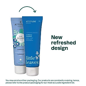 ATTITUDE Hair Conditioner for Kids, Dermatologically Tested Products, Plant- and Mineral-Based Detangler, Vegan, Blueberry, 8 Fl Oz