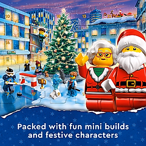LEGO City 2023 Advent Calendar 60381 Christmas Holiday Countdown Playset, Gift Idea to Countdown to Adventure with Daily Collectible Surprises