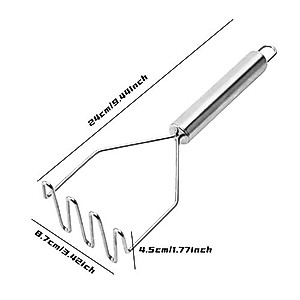 Potato Masher, Stainless Steel Masher for Kichen tool, Convenient for Making Guacamole, Egg Salad,Mashed Potato, Easy to Clean and Use