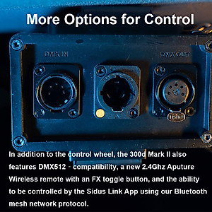 Aputure LS C300D Mark II COB Light Storm 350W 55000lux Daylight Balanced Led Video Light V-Mount CRI97+ TLCI97+ 8 Built-in Lighting Effects Sidus Link App Control 2.4G 100m Wireless Remote Control