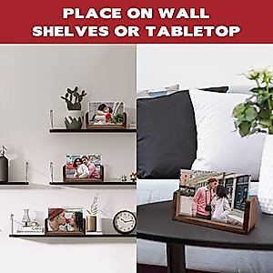 McBlancok 4x6 Horizontal Picture Frame Bulk- U Shaped Solid Wood Frame Set of 2,Clear Acrylic Photo Frame,Holds Personalized Pictures 6x4 inch for Friends & Couples Wedding Display