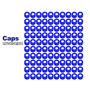 Autosampler Vials Cap,9mm Blue Polypropylene Screw-Thread Caps with PTFE Red/Silicone White Septa by Biomed Scientific