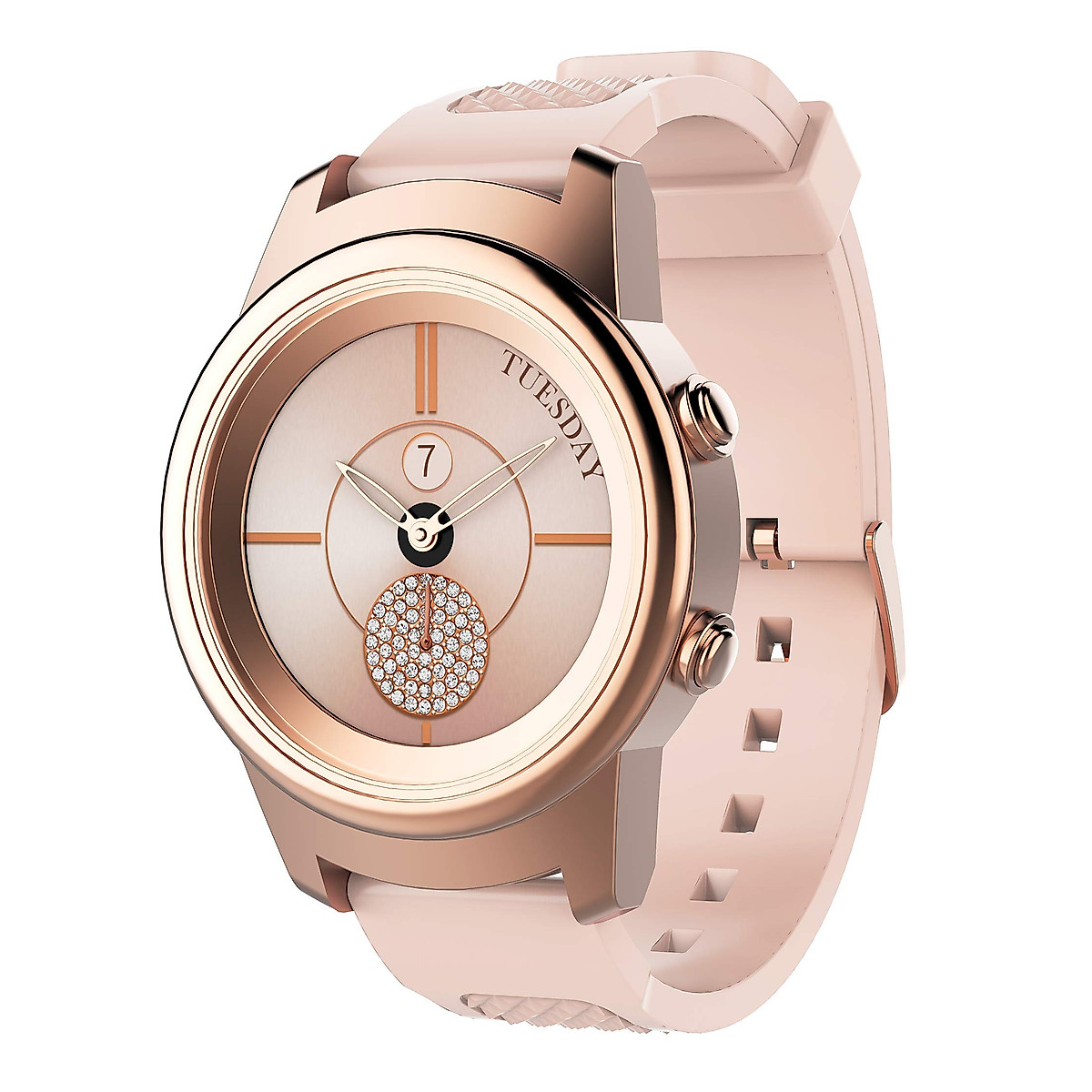 3Plus Callie Hybrid SmartWatch for Women, 30+ Day Battery | Heart Rate Monitor, Pedometer, TFT Vibrant Display, Sleep Tracker, Calorie/Step Counter, Music Controls, for iPhone and Android | Rose Gold, One Size