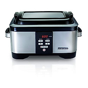 Hamilton Beach Professional Sous Vide Water Oven & Slow Cooker, 6 Quart Programmable, Stainless Steel (33970)