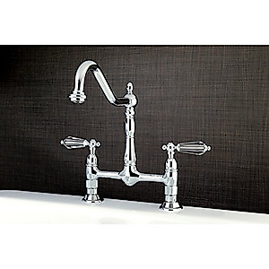 Kingston Brass KS1171WLL Wilshire Bridge Kitchen Faucet, 8-3/4" in Spout Reach, Polished Chrome