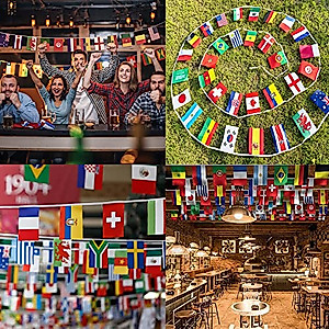 MOVINPE 2022 World Cup String Flag Bunting Set, Soccer Group Match 32 Teams Countries Banners Double-sided, 33 Feet Qatar World Cup Decoration for Grand Opening, Sports Bar, Party Events