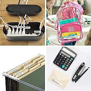 SUPVAN E10 Bluetooth Label Maker Machine with Tape, Continuous Waterproof Label, Versatile App with 35 Fonts and 1k+ Icons, Inkless Labeler for Home, Kitchen, School, Office Organization, Black