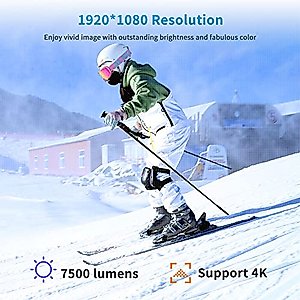 Portable 4K 5G WiFi Projector Native 1080P Bluetooth Projector with Android 9.0 OS 40% Zoom 4D/4P Keystone Correction,Home Cinema Smart Movie Projector Compatible with Smartphone Tablet PC TV Stick
