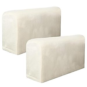 Couch Arm Covers Sofa Armrest Cover Sofa Arm Slipcovers Elastic Sofa Arm Covers Non Slip Furniture Protector Armchair Slipcover Pack Of 2 (Light Couch Covers for 3 Cushion Couch Sofa (Beige, One Size)