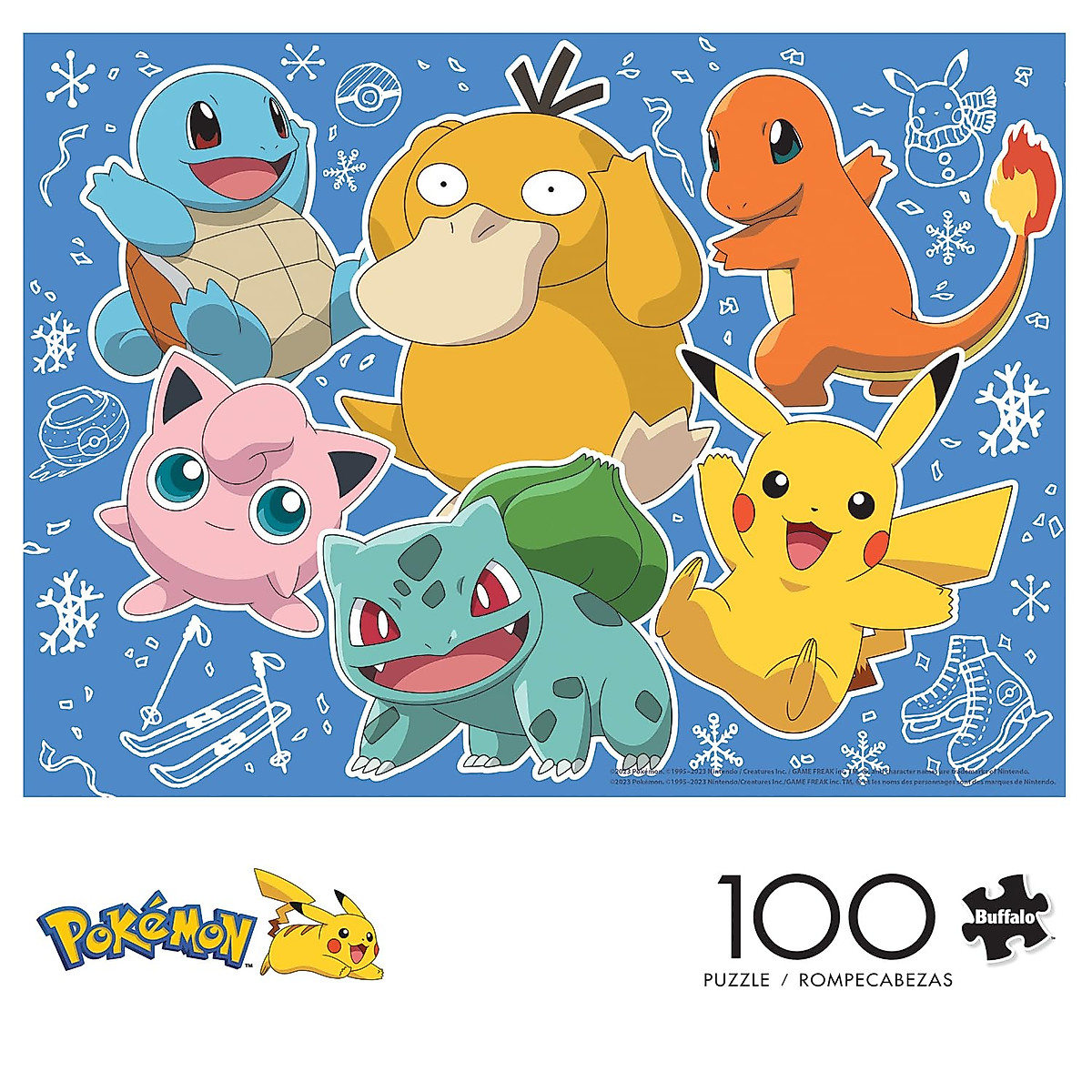 Buffalo Games - Pokemon- Kanto Holiday - 100 Piece Jigsaw Puzzle for Families -Challenging Puzzle Perfect for Game Nights - Finished Size is 15.00 x 11.00
