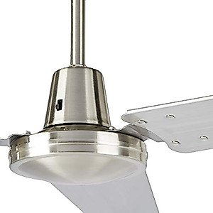 Amazon Basics 56-Inch Industrial Style Ceiling Fan - Includes Wall Control - Three Steel Blades, Brush Nickel Finish