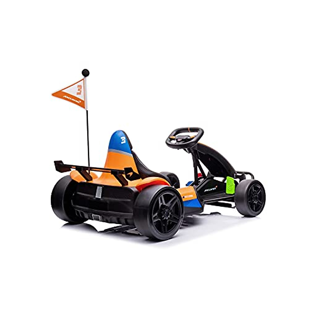 DAKOTT McLaren Electric Go Kart for Kids Ages 6-12, Up to 154 lbs, 24V 4-Wheel Electric Go Cart, 5-9 MPH Speed W/Drift Function, Orange, Large