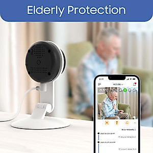CHILLAX HCX280 Smart WiFi Home Camera FHD 1080p Indoor Security Baby Pet Home Surveillance Sound & Motion Detection 2-Way Audio Night Vision SD-Card Slot Work with ChillaxCare App