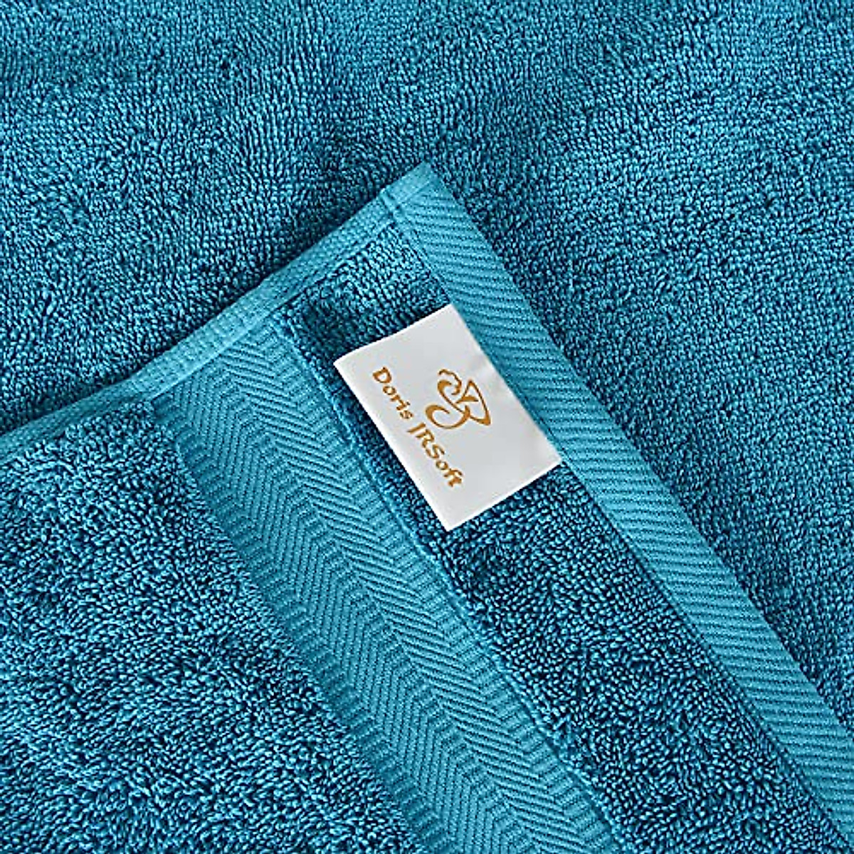 DJ Doris Bath Towels Set 6 Pack,2 Bath Towel,2 Hand Towel and 2 Washcloth,650 GSM,100% Cotton,Quick Dry,Ultra Soft and Highly Absorbent Luxury Hotel Quality for Bathroom (Blue)