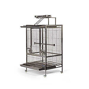 Prevue Pet Products Large Stainless Steel Play Top Bird Cage, Rust Resistant Metal Cage for Birds with Rooftop Ladder and Playtop