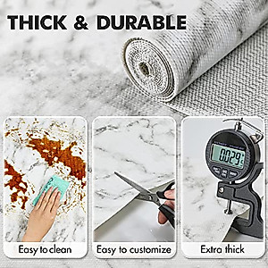 Drawer and Shelf Liners for Kitchen Cabinets Non Slip Marble Shelf Paper Non-Adhesive Strong Grip Cabinet Liners for Shelves Waterproof Drawer Liners for Bedroom Dresser, Cupboard, Desk, Easy to Clean