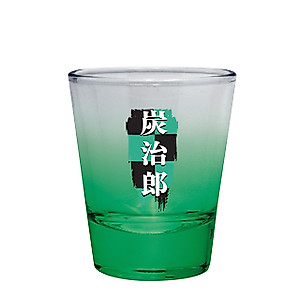 ABYSTYLE Demon Slayer Kimetsu No Yaiba Tanjiro Shot Glasses Tanjiro's haori, The Series Logo, Tanjiro's Warding Mask, and Tanjiro's Hanafuda Earrings Anime Manga Drinkware Gift 4 Pcs