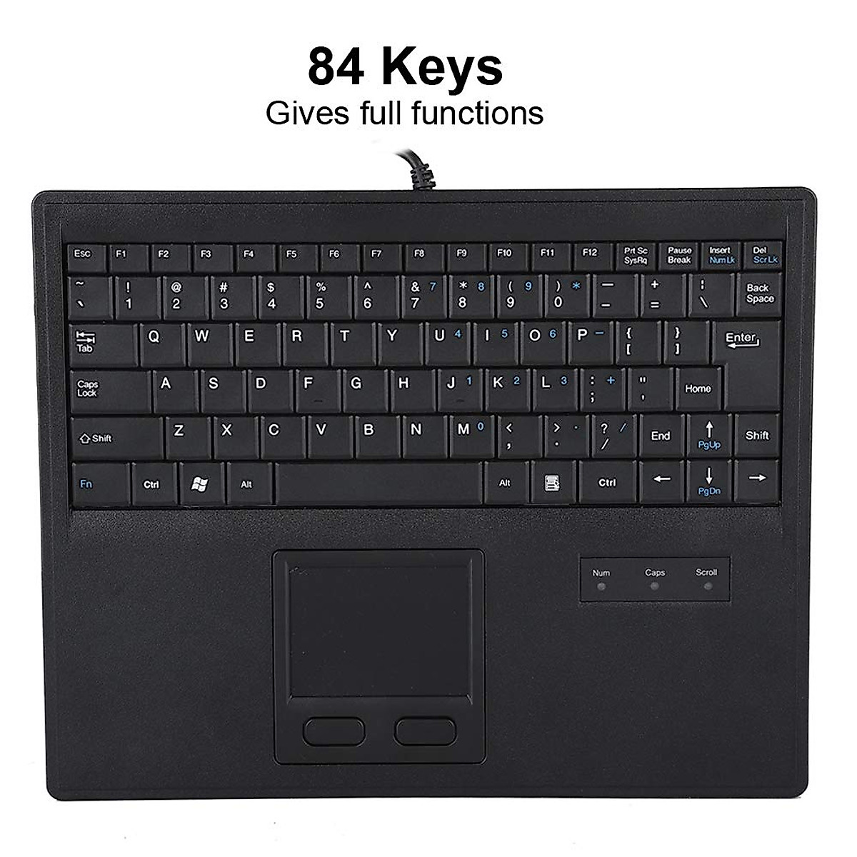 Hakeeta 10in Wired Keyboard with Touchpad, 1.5m Long Cable, Precise Touch Control Touchpad Keyboard, for PC Computer Gaming, Office