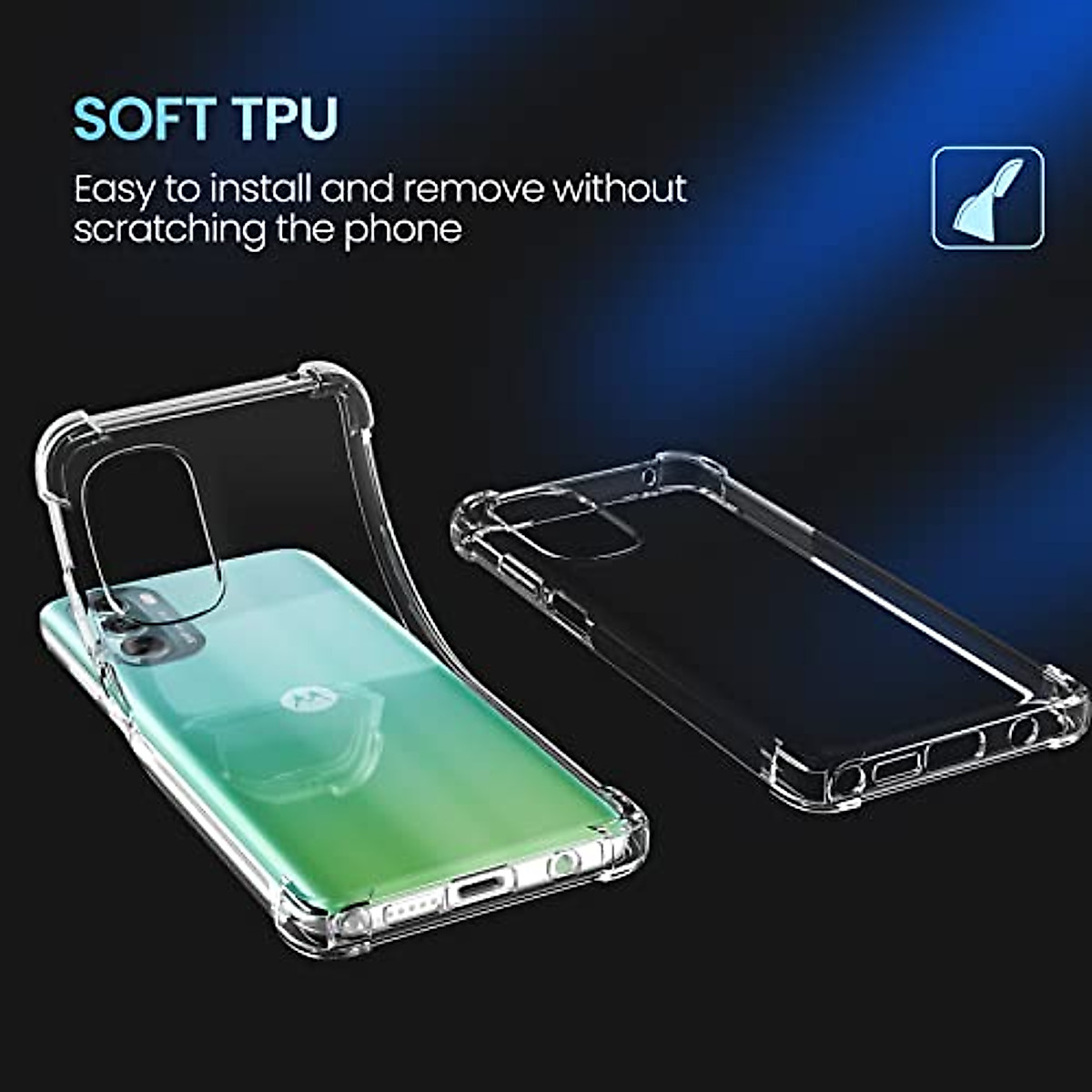 Cresee Moto G Stylus 5G 2022 Case, Crystal Clear Reinforced Corner Bumper, Slim Shockproof TPU Cover