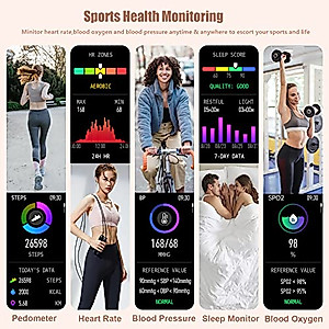 Smart Watch with Text and Call,Fitness Tracker Sleep Heart Rate Monitor Smart Watch for Android iOS Phones Compatible 1.7 in HD Full Touch Screen Smartwatch Waterproof Smart watches for Women Men