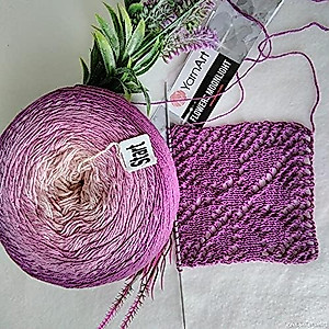 YarnArt Flowers Moonlight Glitter Cotton Yarn, Soft, Rainbow Crochet, Metallic Lurex handknit Shiny, Silvery Cake, Multicolor Cotton, 1 Skein Weight 9.17oz Lenght 393.7 inches,1 Fine Yarn (3283)