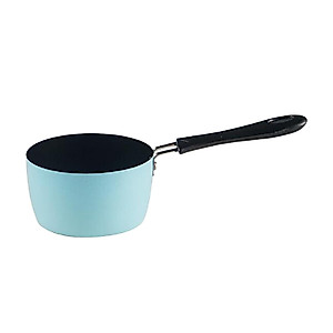 Milk Pan, Small Saucepan Cookware Butter Warmer, Sauce Pan Soup Pot, Sauce Pan for Outdoor Stove Top Breakfast, Induction Cooker, Blue
