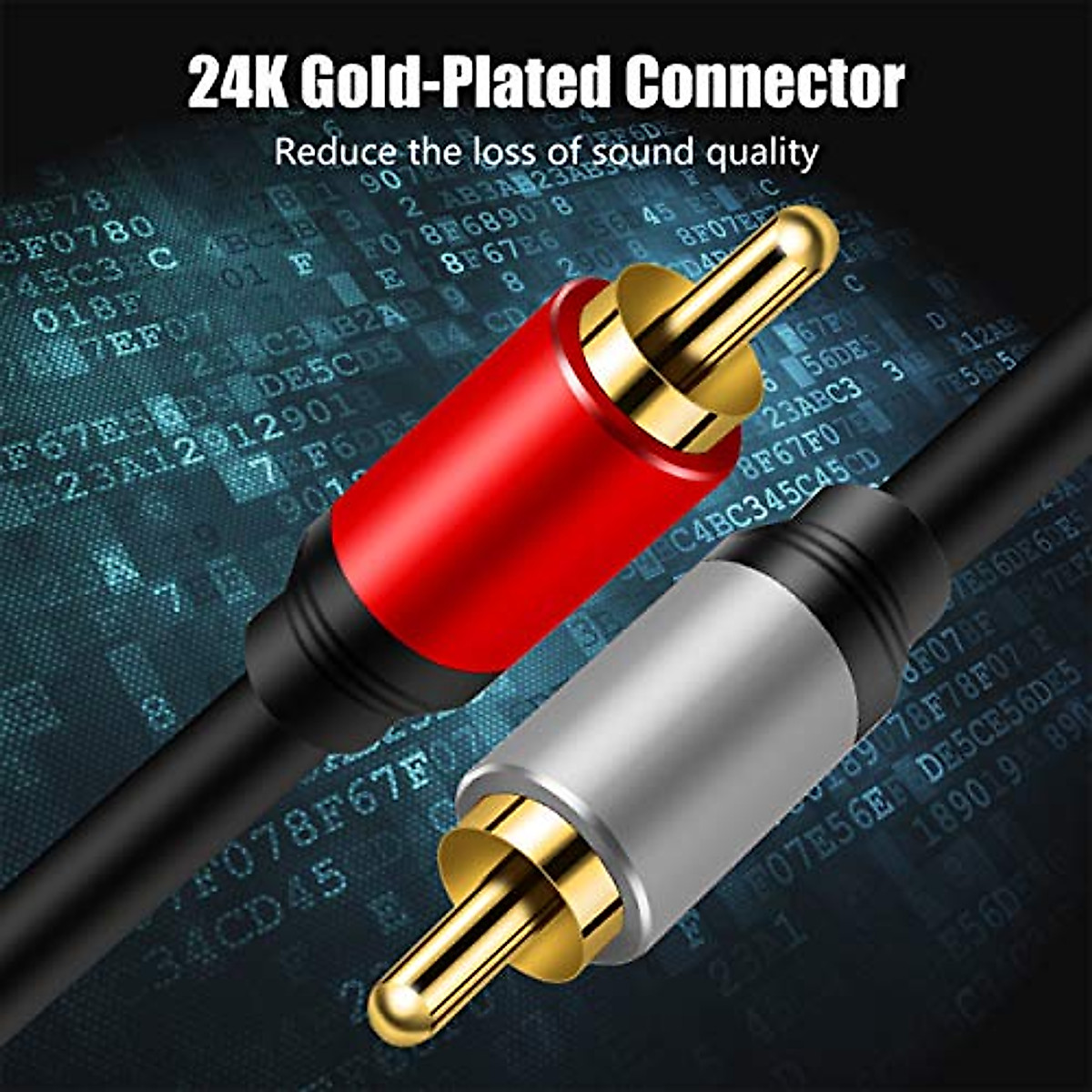 Tan QY 2RCA to 2RCA Cable 3Ft, Gold-Plated 2 RCA Male to 2 RCA Male Stereo Audio Cable for Home Theater, HDTV, Gaming Consoles, Hi-Fi Systems (3Ft/1M)