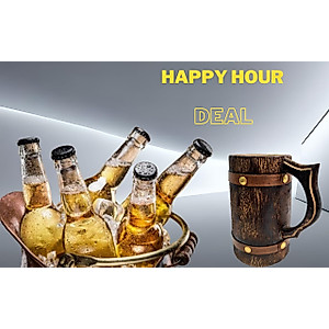 collectiblesBuy Medieval Inspired Antique Wooden Beer Mug Wood Tankard Coffee Stein Groomsmen Gift Idea Eco- Friendly Custum Wooden Cup