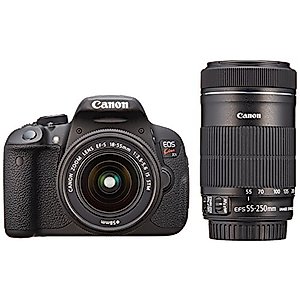 Canon DSLR Camera EOS Kiss X7i with EF-S18-55mm IS STM and EF-S55-250mm IS STM - International Version (No Warranty)