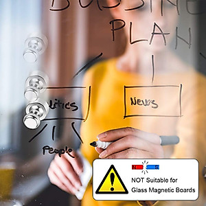 16Pcs Fridge Magnets Refrigerator Magnets, Strong Metal Magnets for Whiteboard, Magnets Fridge, Magnets for Kitchen, Office, School, Adults, Brushed Nickel