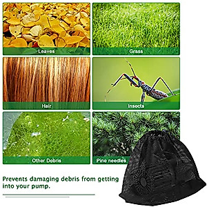 Hecaty 2 Pcs 12.2"x 15.9" Pump Barrier Bag, Pond Pump Filter Bag, Black Media Bag Large Pump Mesh Bag for Outdoor Water Ponds Filters (2Pcs-12.2"x 15.9")