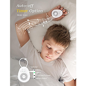 FOXFINE White Noise Machine, Portable Sound Machine with 30 Soothing Sounds, Travel Sound Machine for Sleep with Timer Child Lock, Noise Canceling for Home Office Privacy, Ideal for Baby Kids Adults